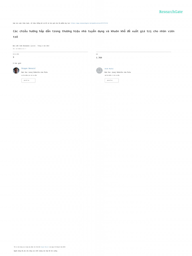 PP3. VN 2022. Ružić, E. et al. Dimensions of attractiveness in employer branding and the value ...