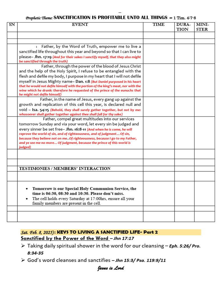 WSF Outline 8TH Feb. 2025 | PDF | Prayer | Religious Belief And Doctrine