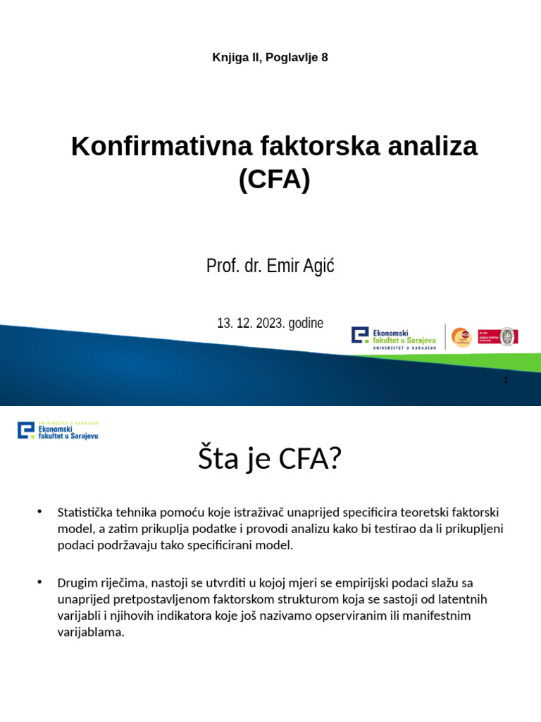Konfirmatorna Faktorska Analiza CFA | PDF