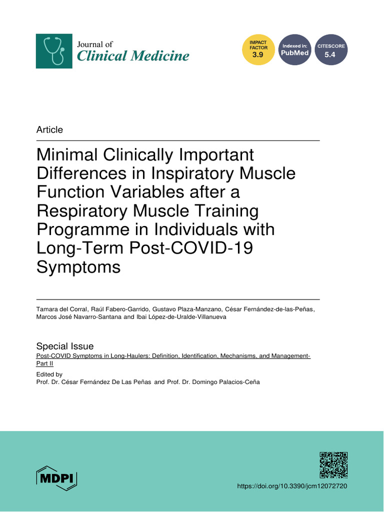 Minimal Clinically Important Differences in Inspiratory Muscle Function ...