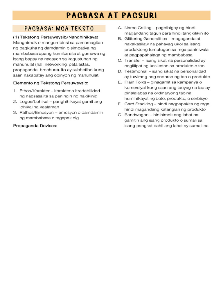 Pagbasa at Pagsuri | PDF