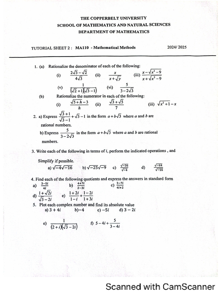 Tutorial Sheet 2 | PDF
