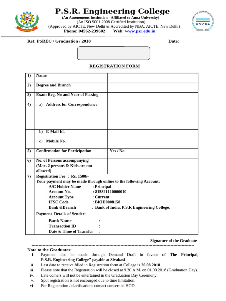 Registration Form-1 | PDF