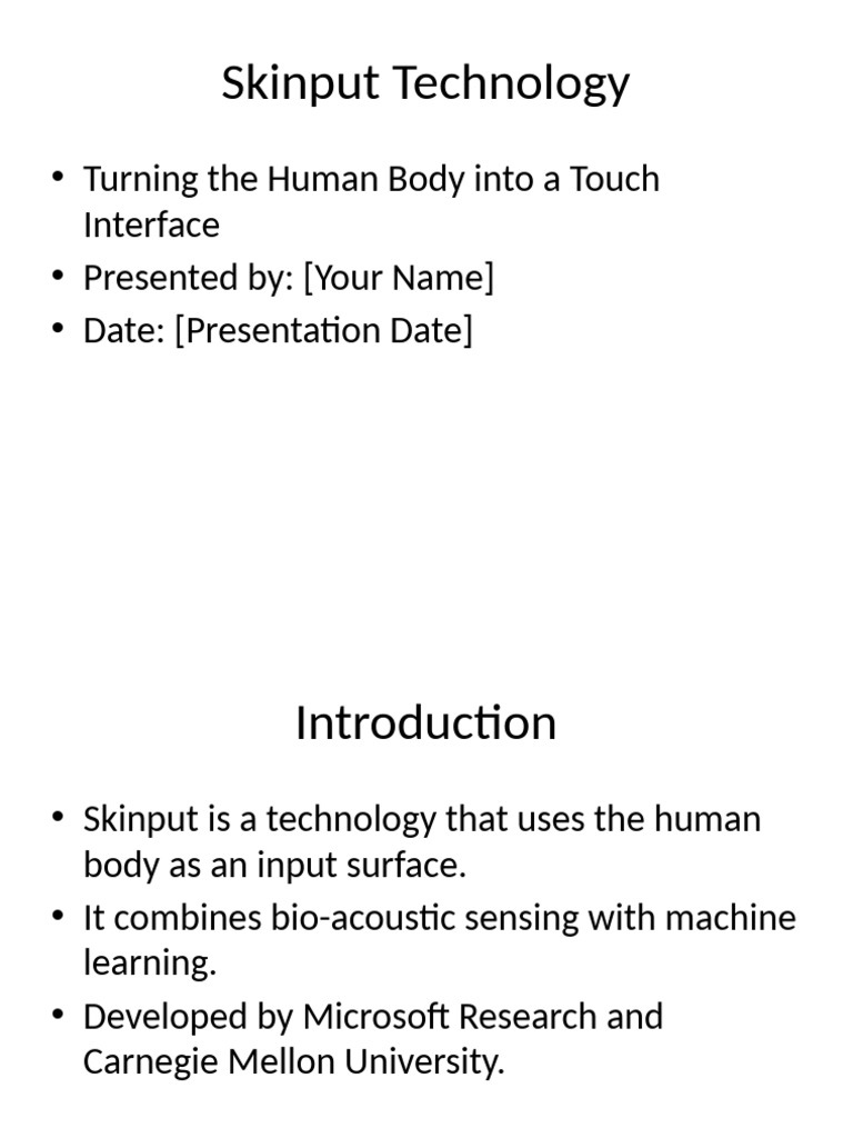 Skinput Technology Presentation | PDF