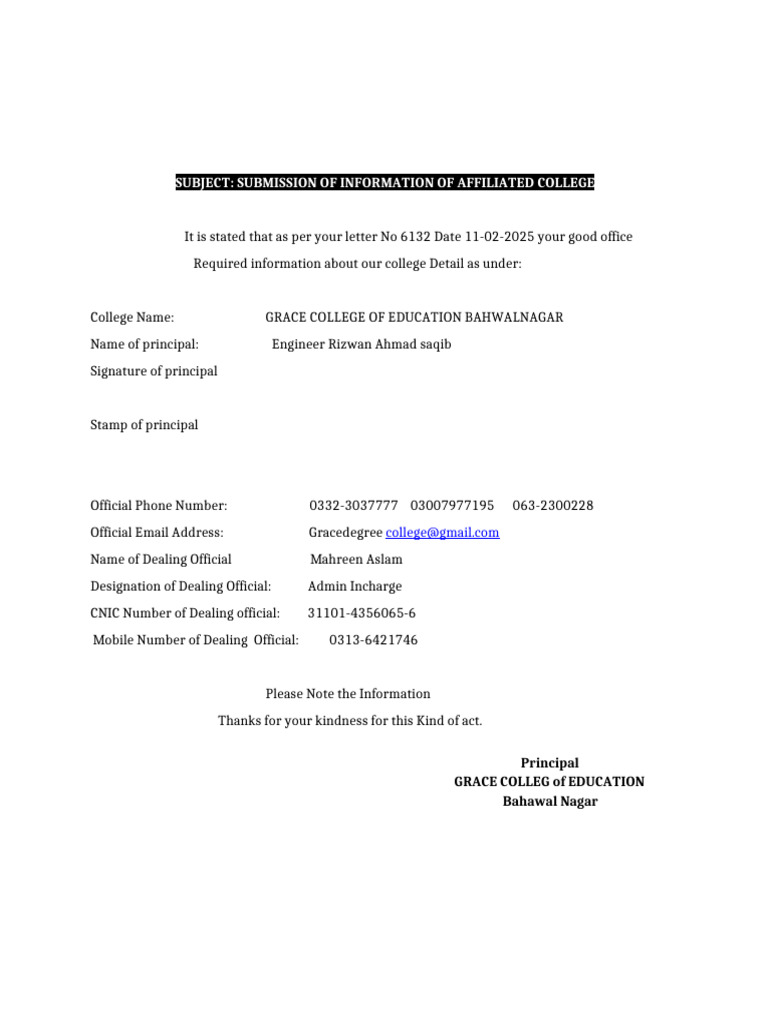 Affiliation Letter | PDF