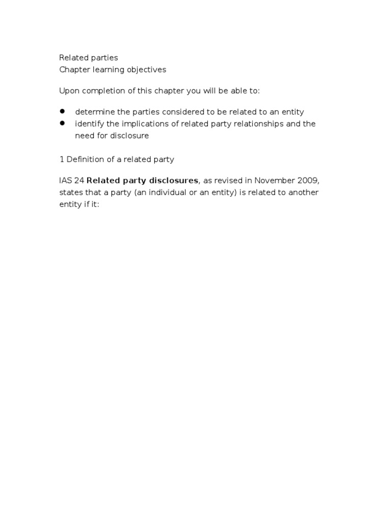 Related Parties | PDF | Subsidiary | Financial Transaction