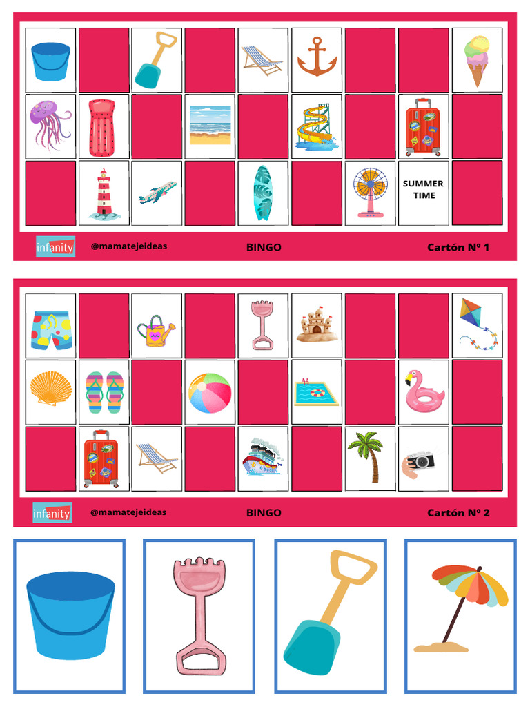 Bingo de Verano - Infanity & Mamatejeideas (1) | PDF