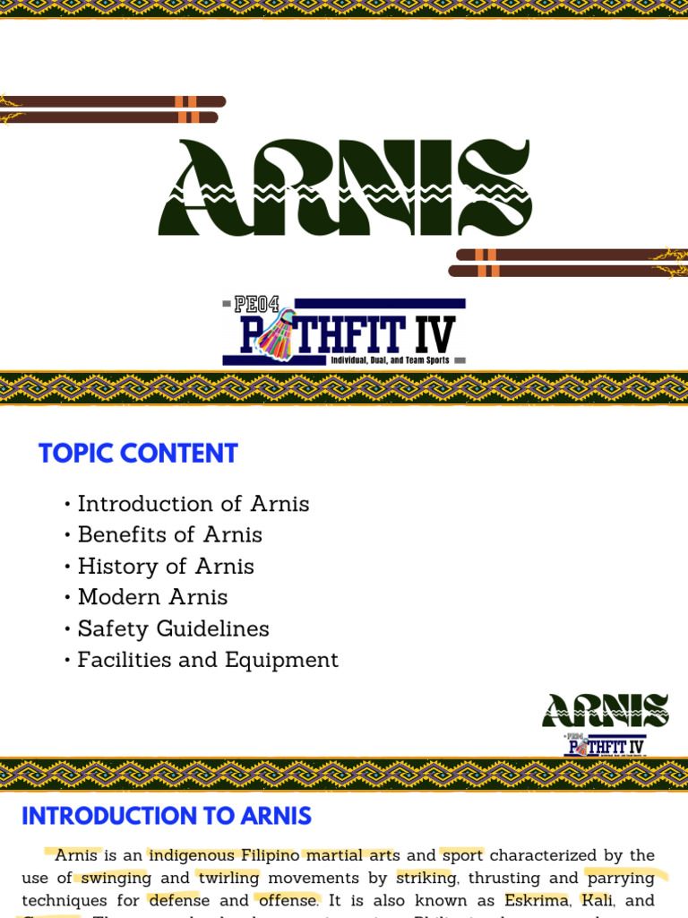 Arnis: Equipment and History Overview | PDF