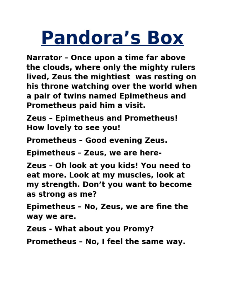 Pandora | PDF | Prometheus | Zeus