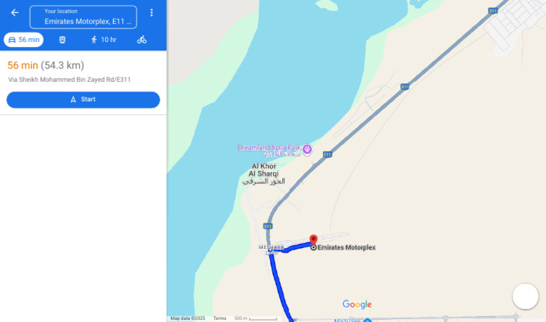 Get Directions - Your Location To Emirates Motorplex, E11 - Meshara ...