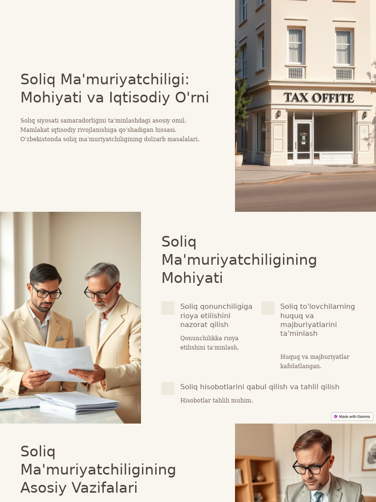 Soliq Mamuriyatchiligi Mohiyati Va Iqtisodiy Orni | PDF