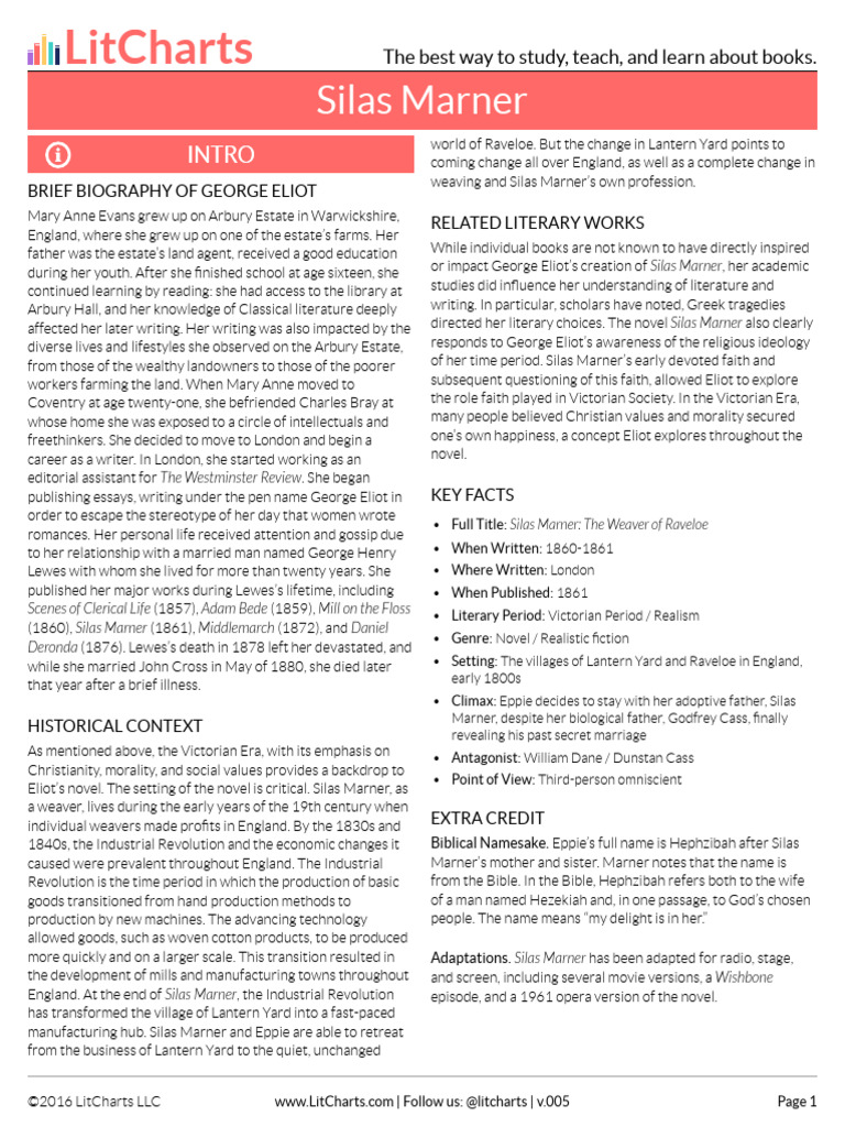 Silas Marner Litchart | PDF | Silas Marner | George Eliot