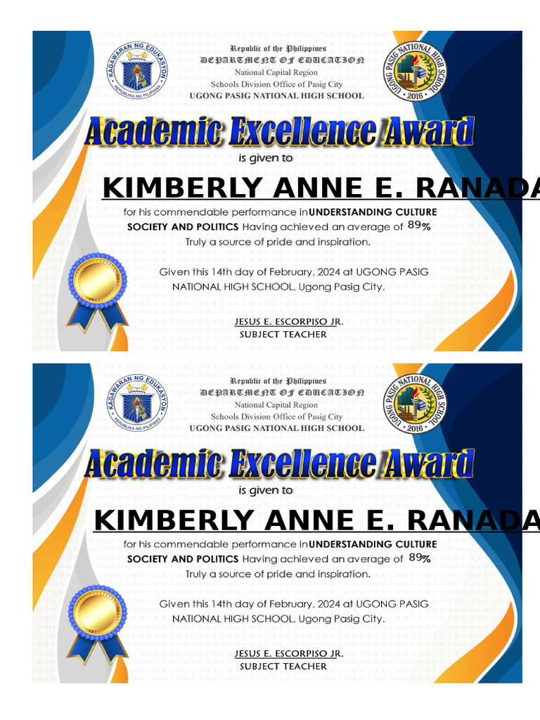 Honors With Subject | PDF