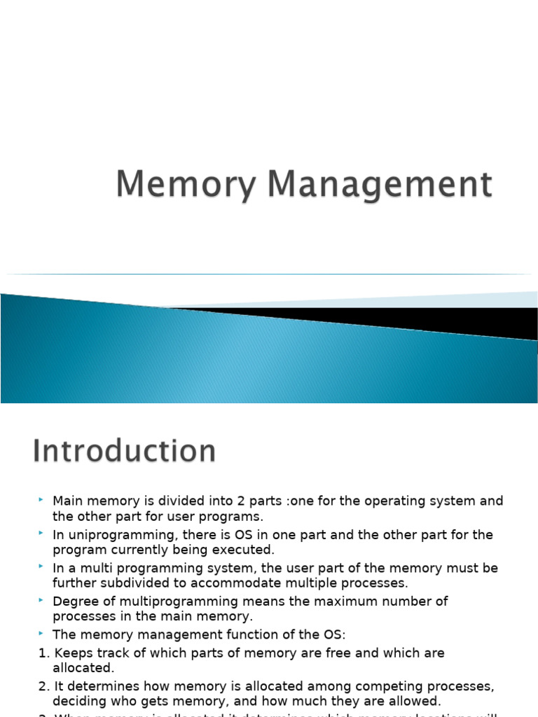 Memory Management_OS - 2023 | PDF | Computer Data Storage | Computer Architecture