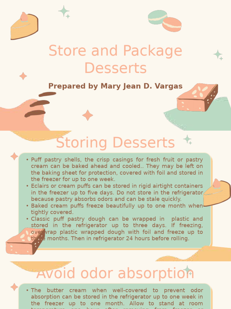 Store and Package Desserts | PDF | Refrigerator | Desserts