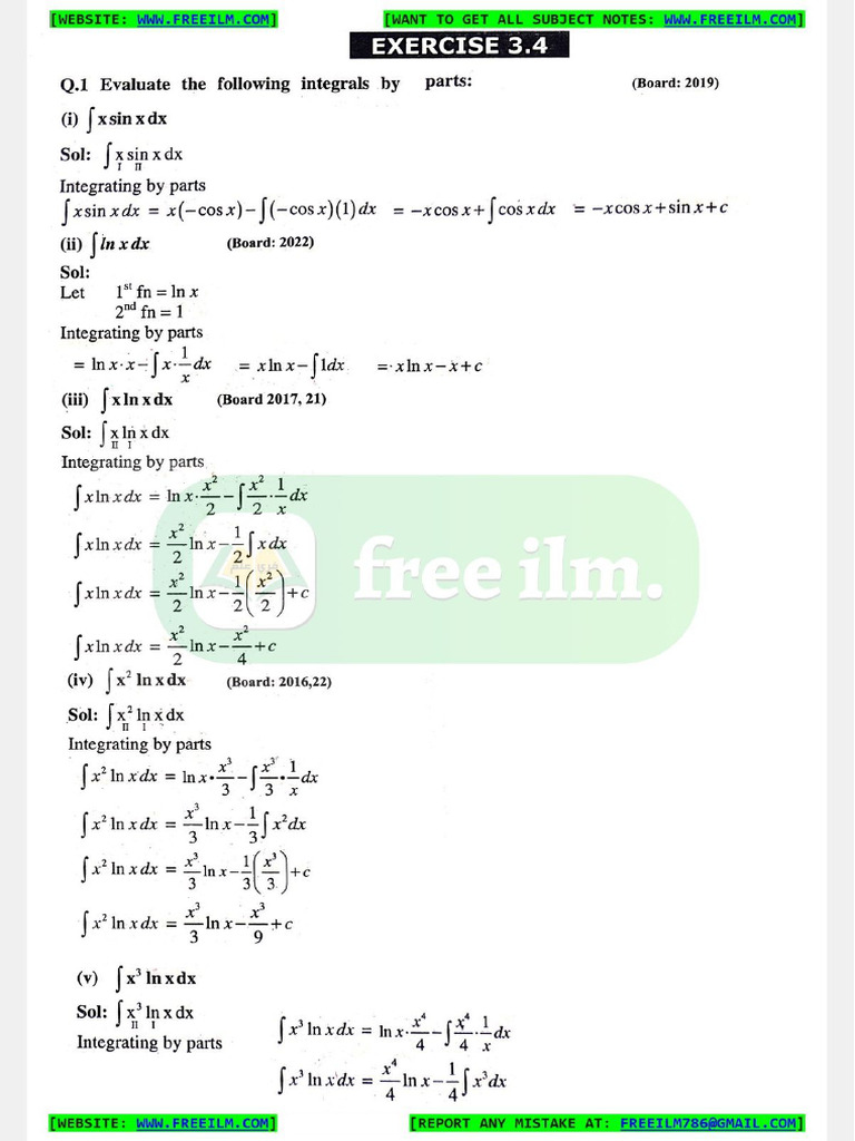 12th Maths Chap3 Ex 3.4 | PDF
