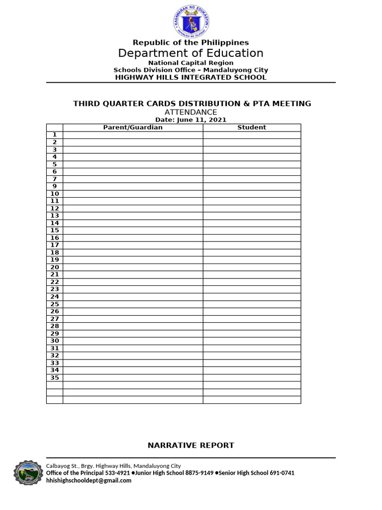 3Rd-Quarter-Cards-Distribution-PTA-Meeting | PDF
