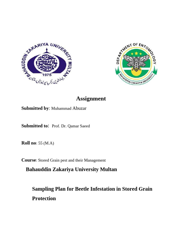 Abuzar 55 MA Assignment...1 | PDF | Pest Control | Beetle