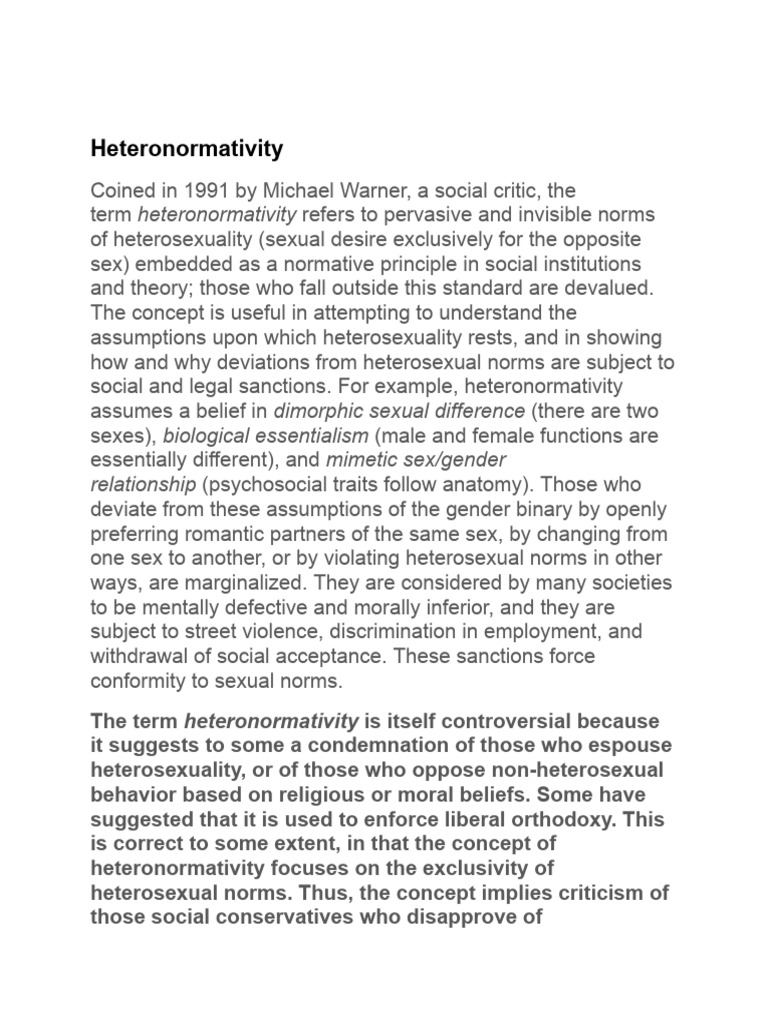 Understanding Heteronormativity and Gynocriticism | PDF | Feminism ...