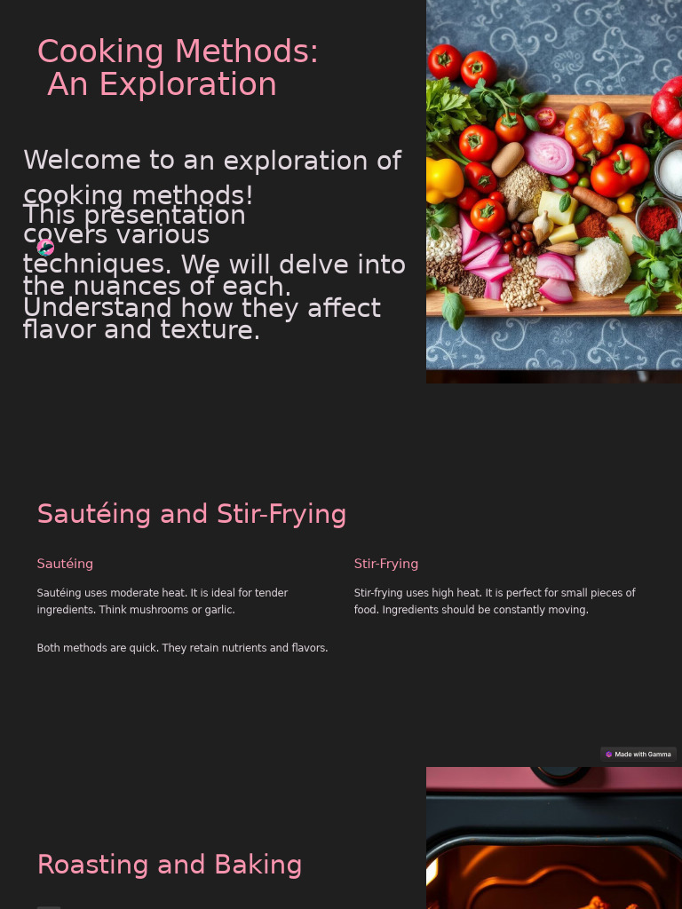 Cooking Methods An Exploration | PDF | Cooking | Grilling