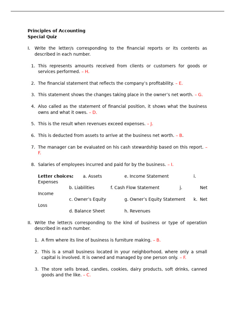 Accounting Long Quiz | PDF | Balance Sheet | Expense