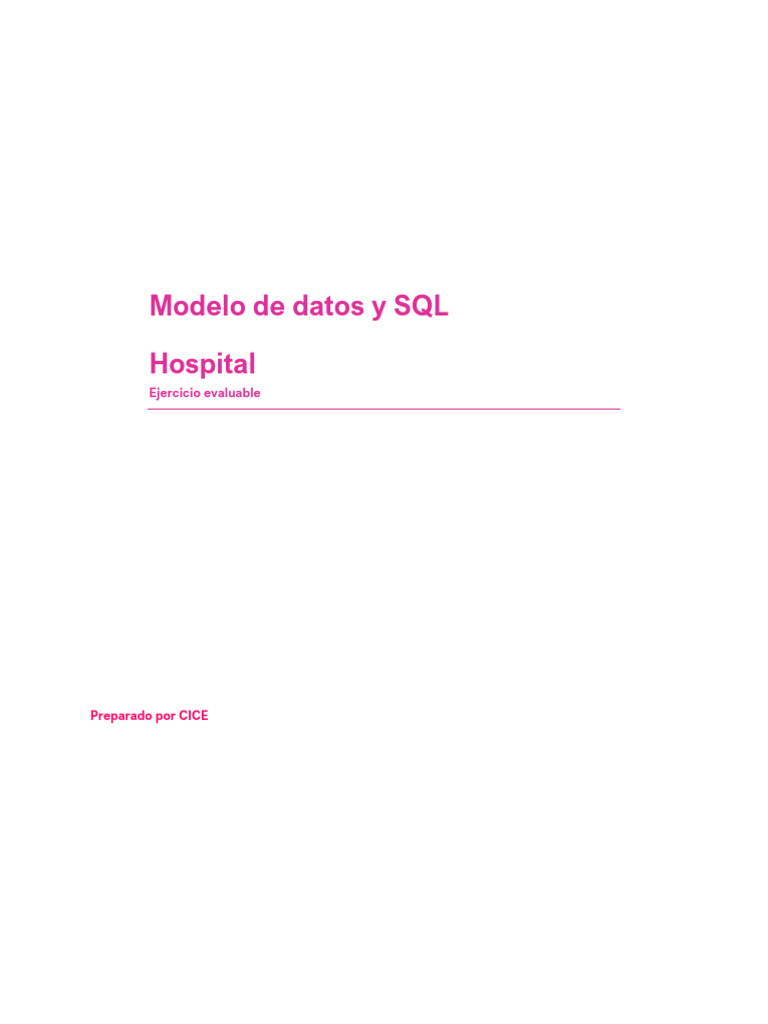 Modelo Jericcio Hospital | PDF | SQL | Base de datos relacional
