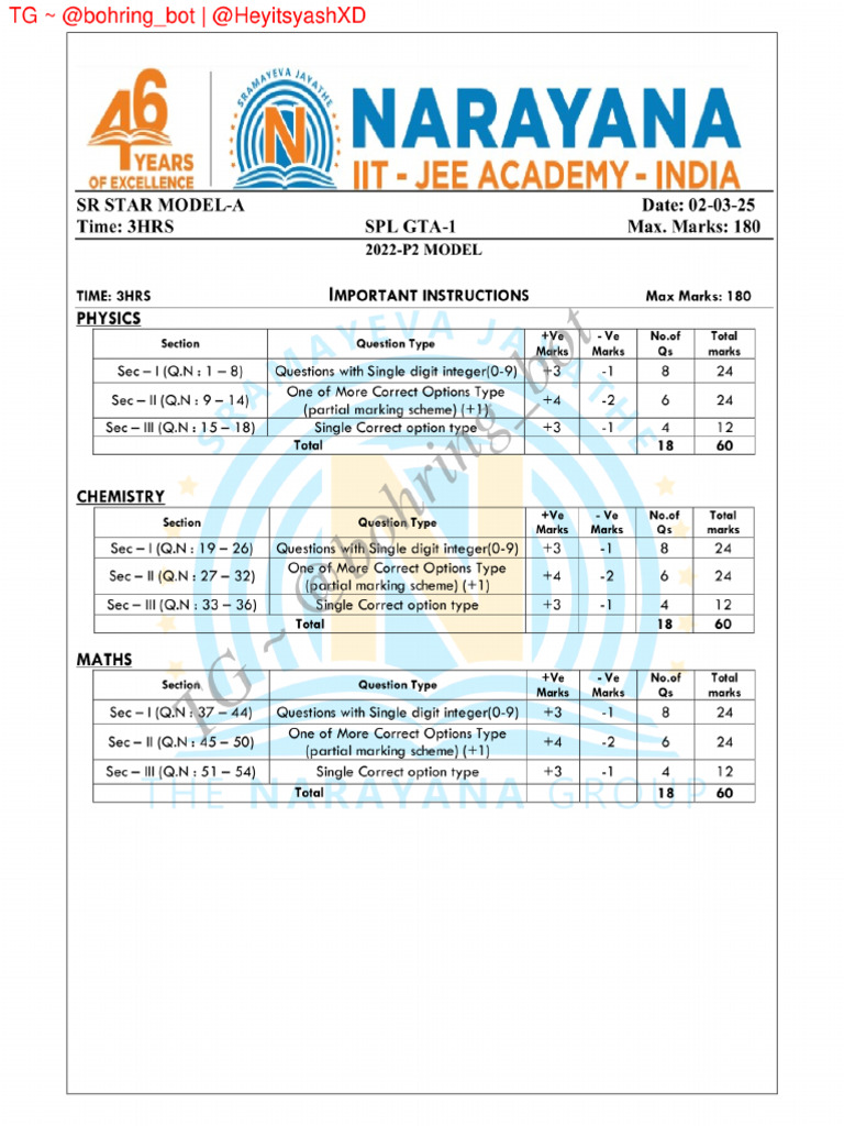 @bohring Bot @HeyitsyashXD 02 03 25 SR STAR CO SCMODEL A JEE | PDF