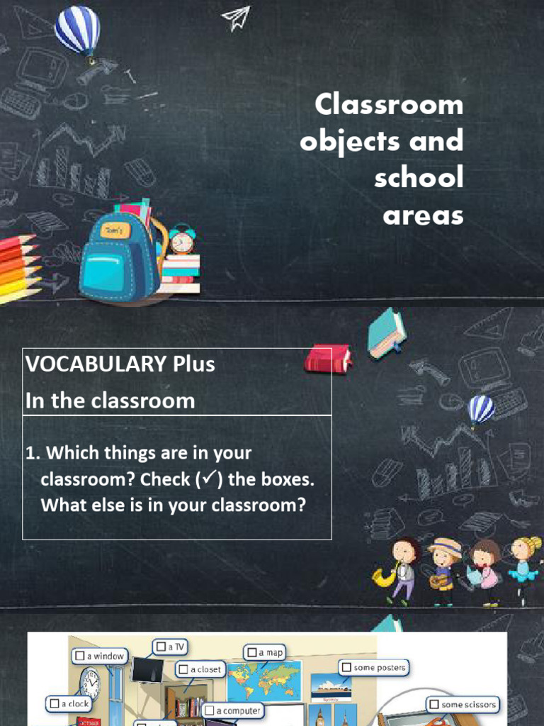 Classroom Objects and School Areas Guide | PDF
