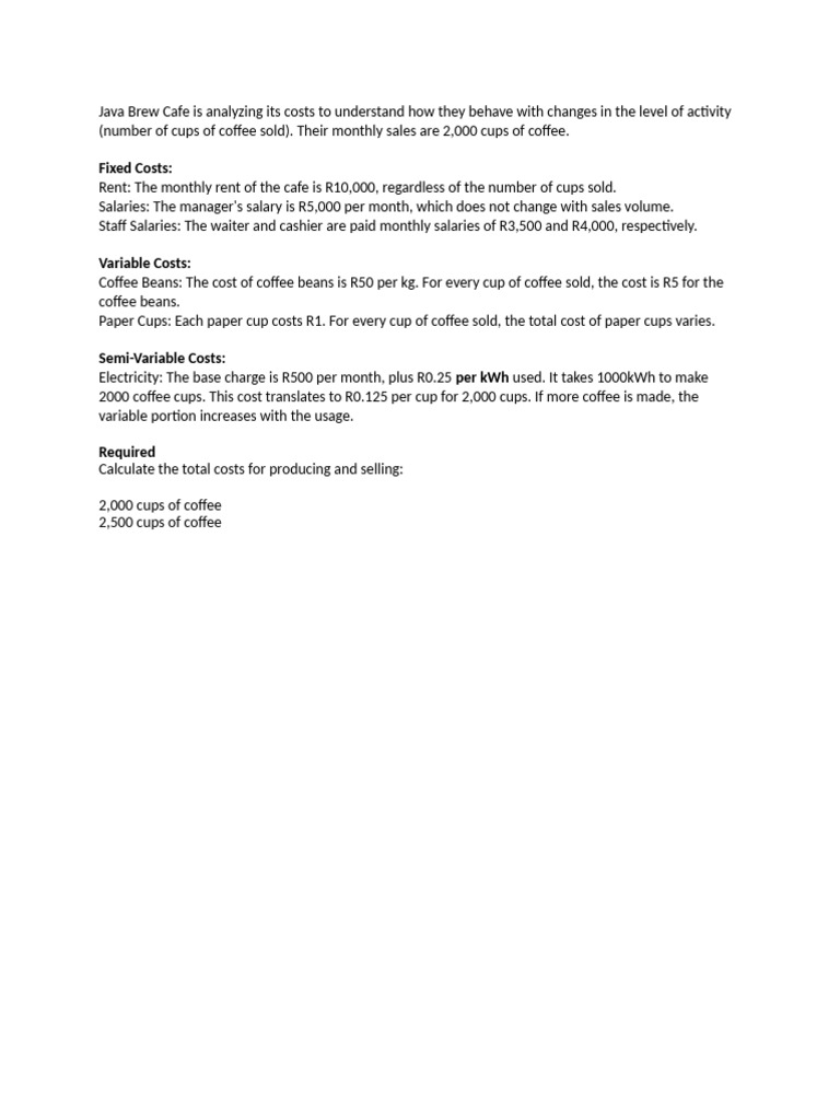 Lecture Example 2 - Cost Behaviour | PDF | Production And Manufacturing ...