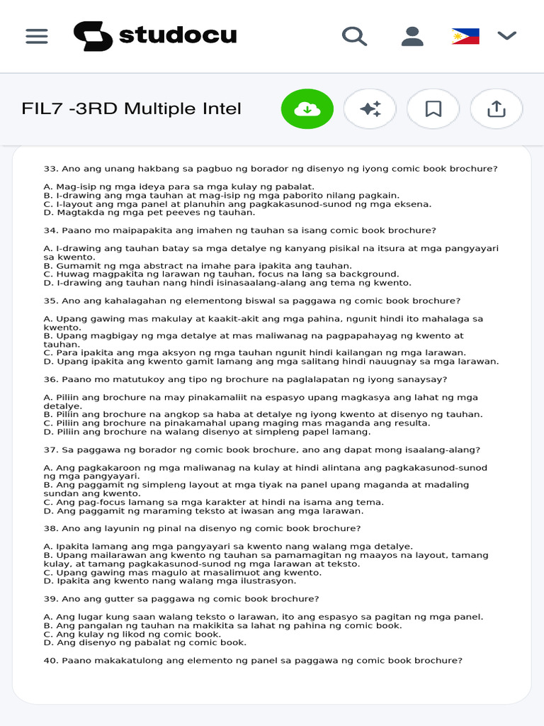 Fil7 -3rd Multiple Intel - Table of Specifications (Talaan Ng Ispesipikasyon) Third Quarter in ...