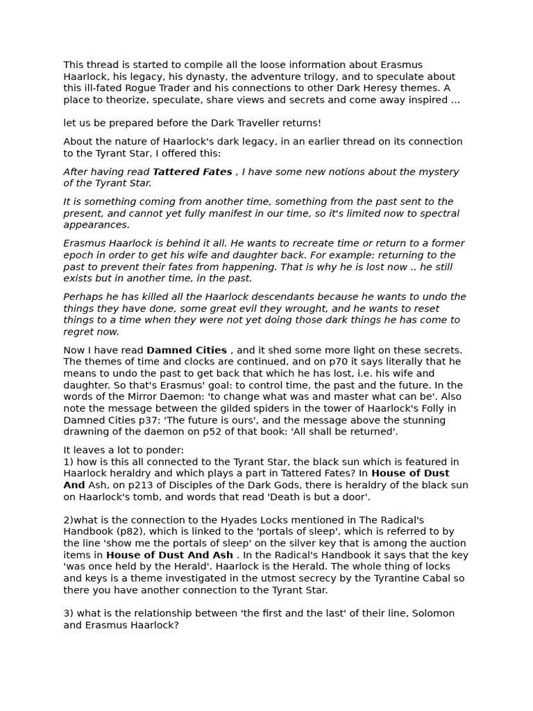 Haarlock Forum | PDF | The King In Yellow