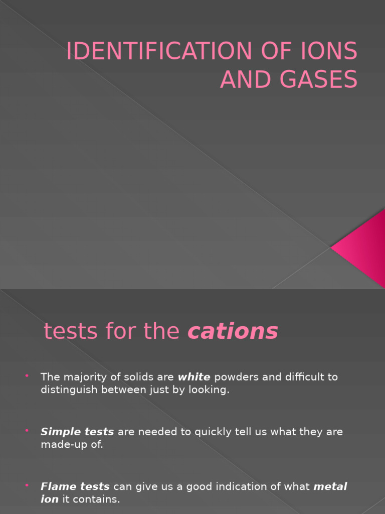 Identification of Ions and Gases | PDF | Hydroxide | Ammonium