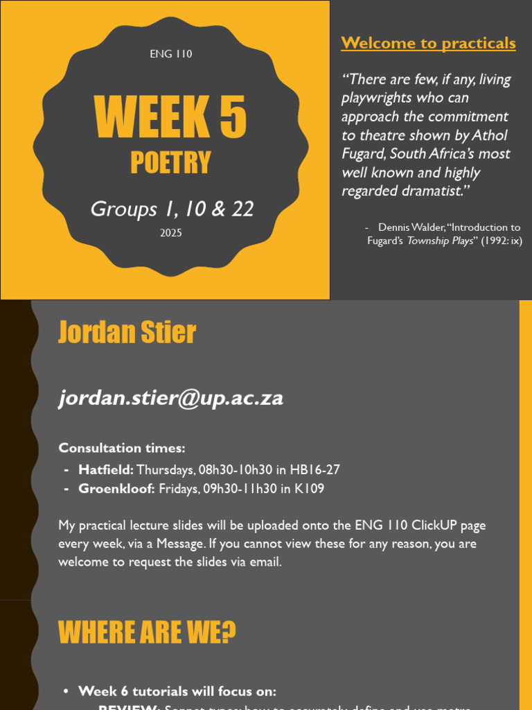 ENG 110 Week 5 Poetry Focus | PDF | Poetry | Stanzaic Form