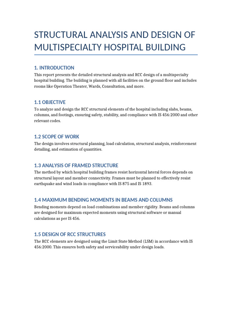 Multispecialty_Hospital_Structural_Design_Report | PDF | Beam ...