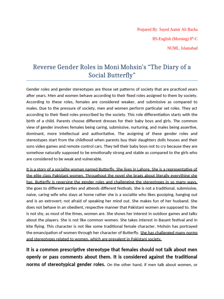 Reverse Gender Roles in Moni Mohsin's 'The Diary of a Social Butterfly ...