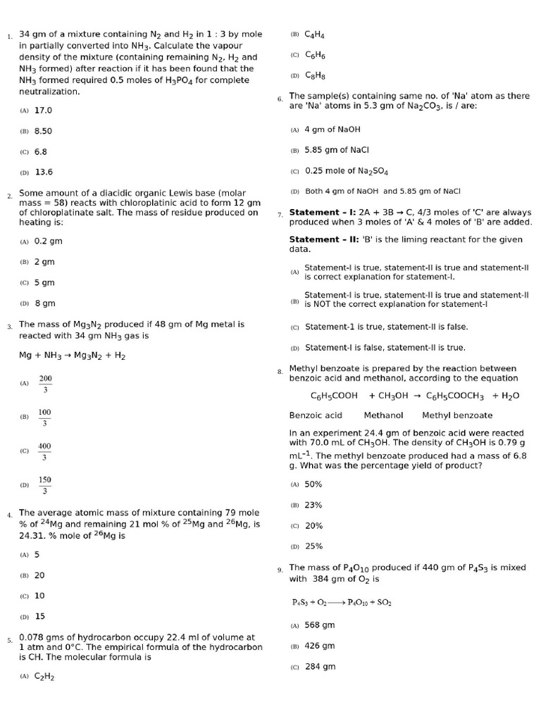 Some Basic - Mains - Questions | PDF