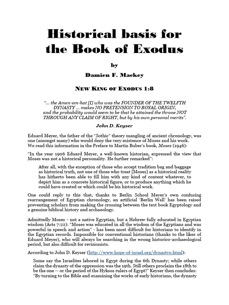 Historical Basis For The Book of Exodus | PDF | Isis | Moses