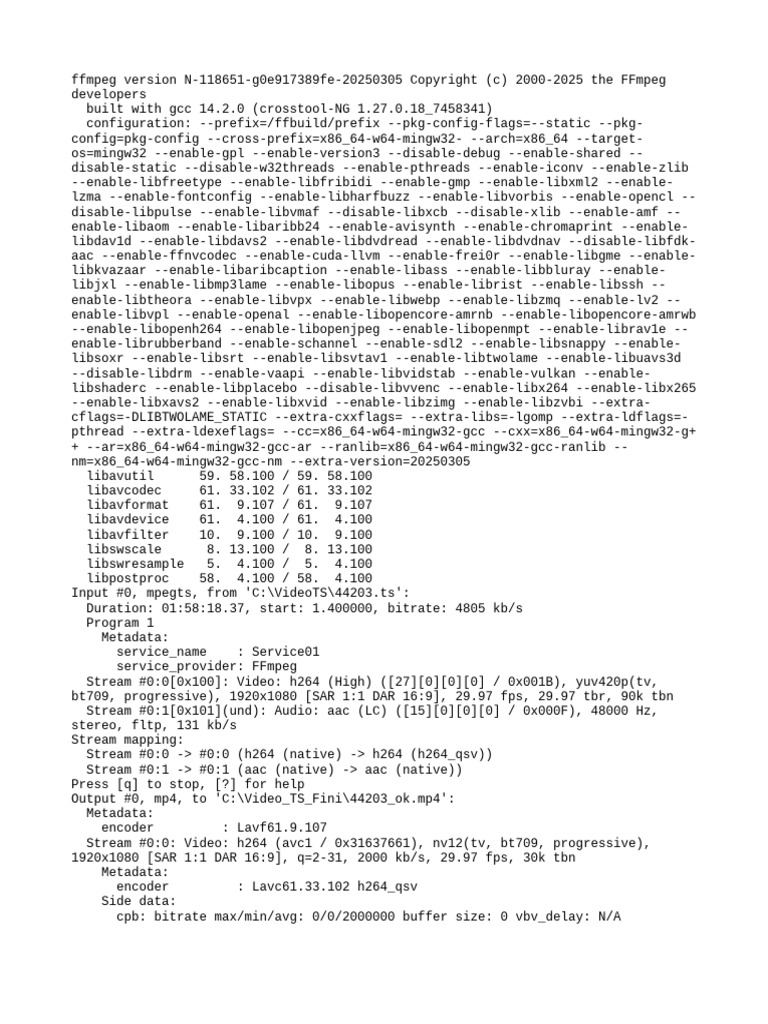 ffmpeg_output | PDF | Computer File Formats | Videotelephony