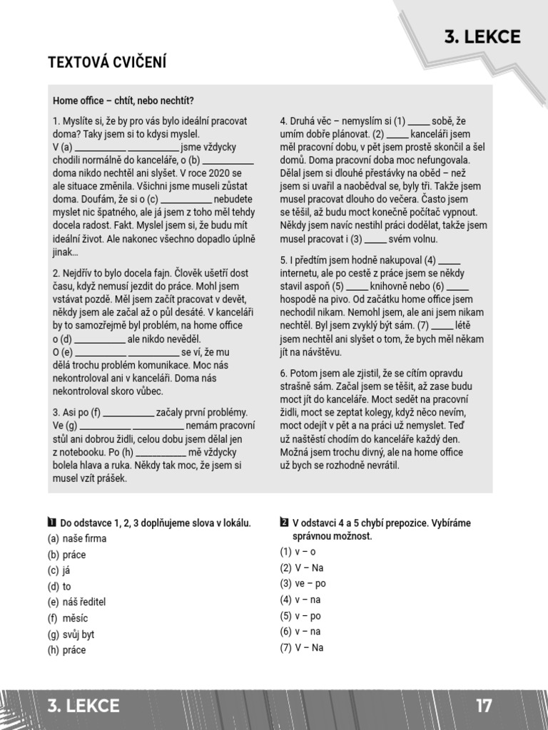 Lekce: Textová Cvi ENÍ | PDF