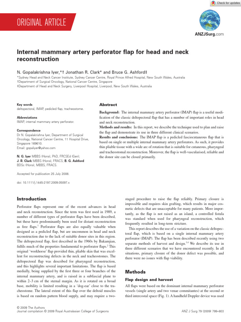 IMAP Flap for Head and Neck Reconstruction | PDF | Surgical Specialties ...