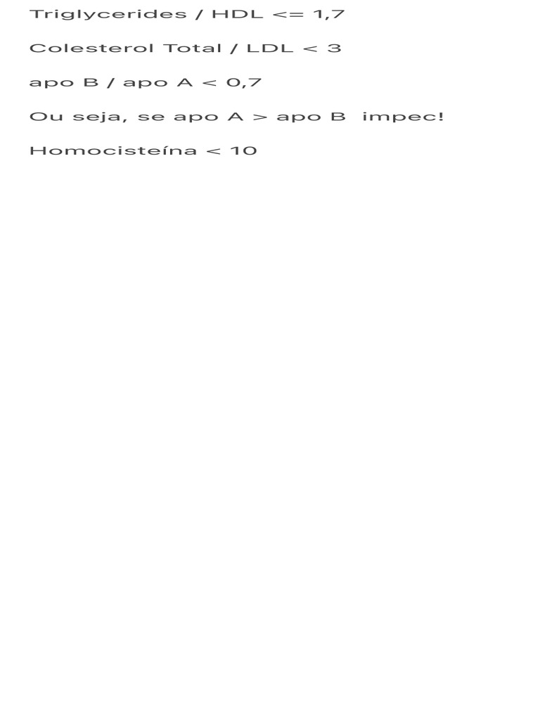 Triglycerides | HDL = 1,7 | PDF