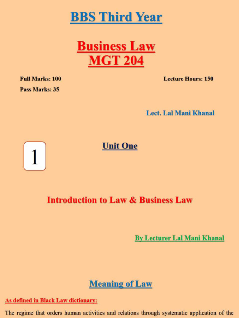 Busines Law Unit 1 | PDF