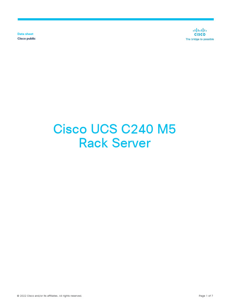 Cisco UCS C240 M5 Rack Server Overview | PDF | Solid State Drive ...
