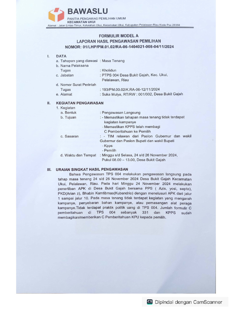 Form A Kholidun Ptps 004 BG | PDF