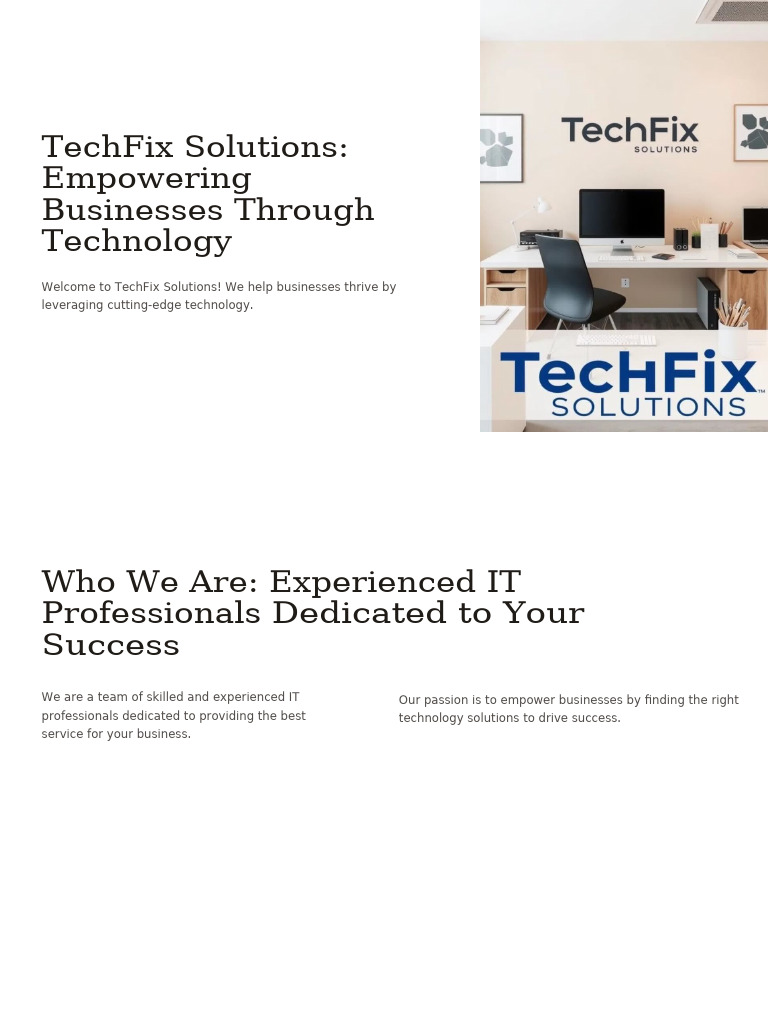 TechFix Solutions Empowering Businesses Through Technology | PDF | Computer Network | Cloud ...