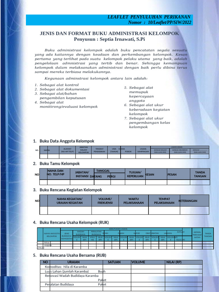Format Buku Administrasi Kelompok | PDF
