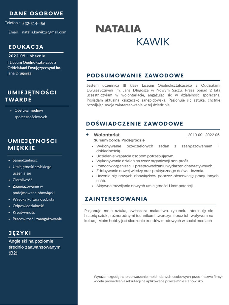 Blue Simple Professional CV Resume | PDF