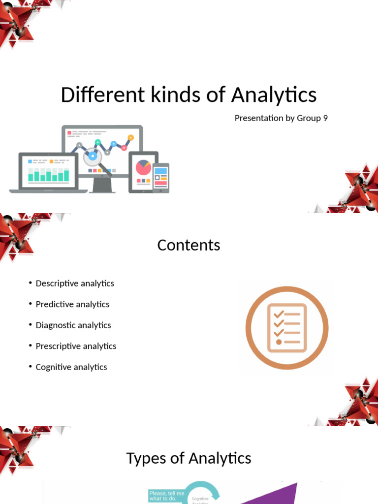 Different Kinds of Analytics - Group9 | PDF