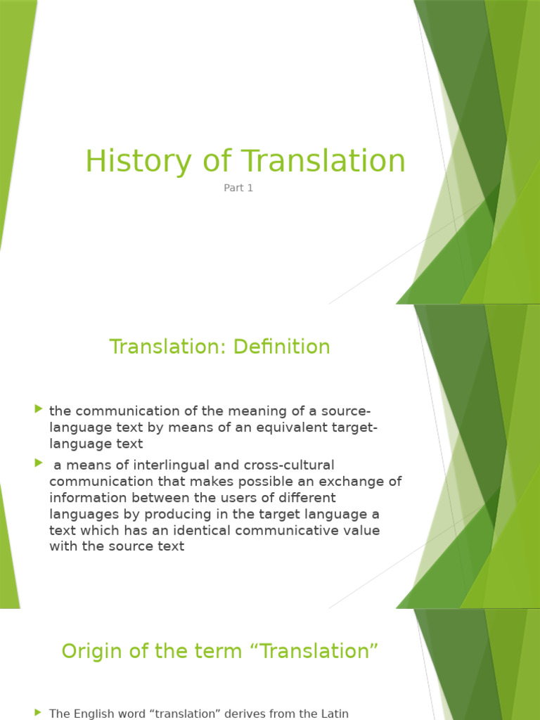 History of Translation 1 | PDF | Translations