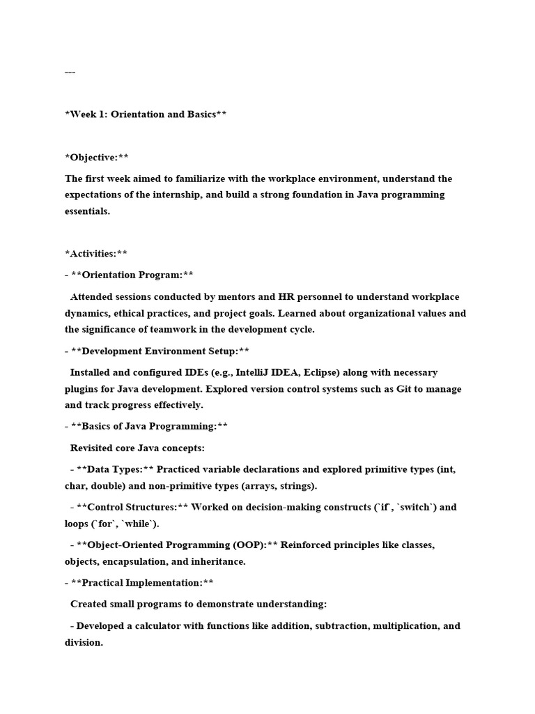 Here's A Deeply Detailed Breakdown For Your 4-Week Java Programming Intern - 20250403 - 141116 ...